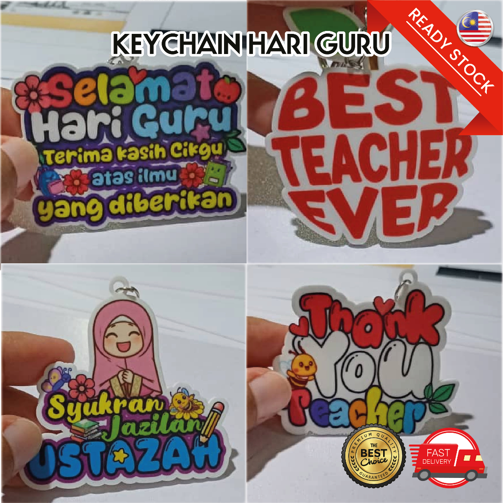 Keychain Hari Guru | Hari Guru | Keychain Hadiah Guru | Hadiah Cikgu ...
