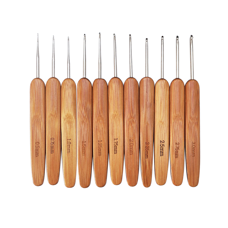 🇲🇾1.0-2.75mm Bamboo Crochet Hook Micro Crochet Hook Small Size Crochet ...