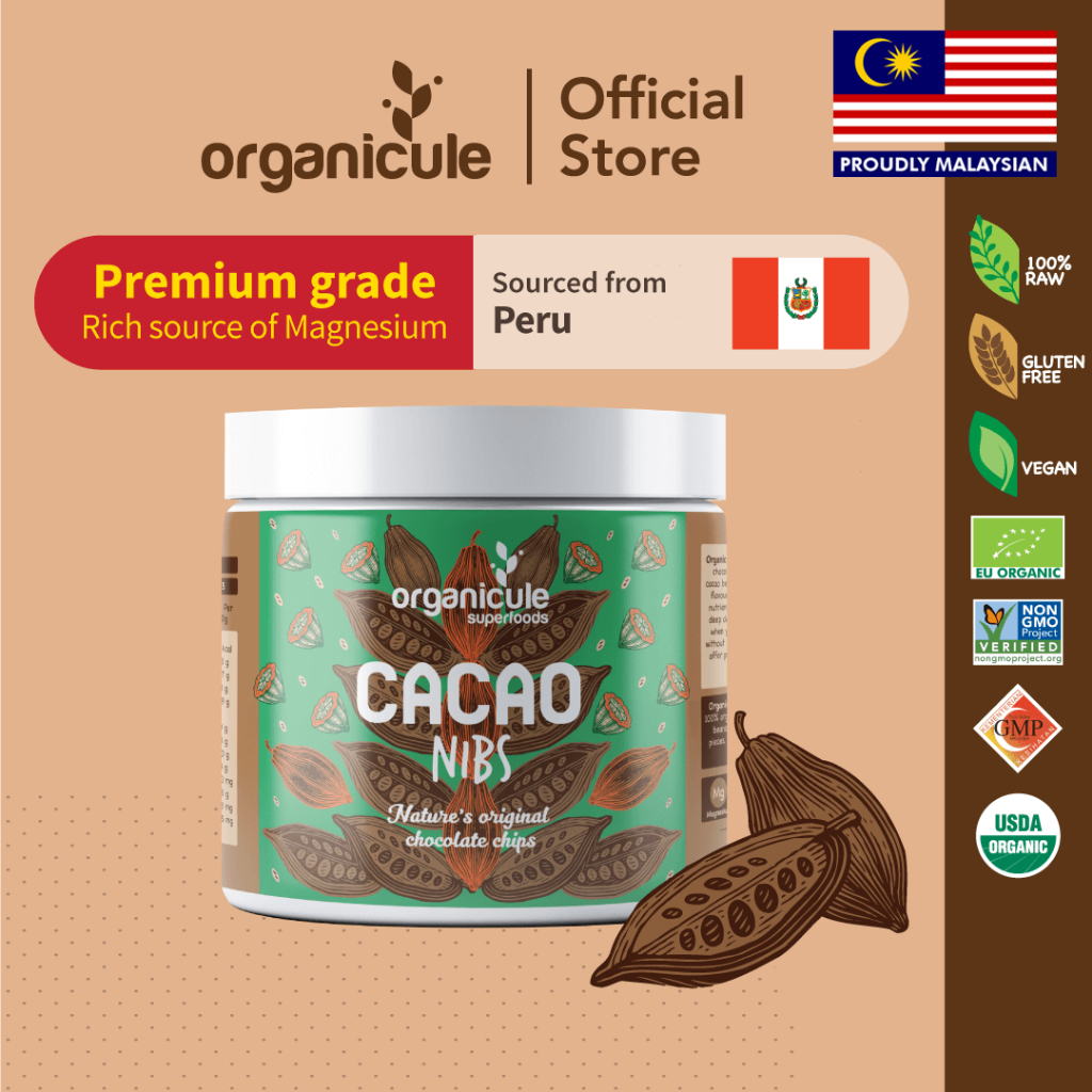 Organicule Cacao Nibs [250g] | Improves Heart & Brain Health | High in Magnesium | Sourced from ...