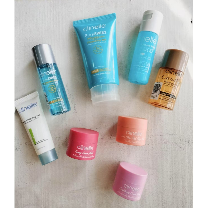 CLINELLE Travel Pack Deep Cleansing Water PureSWISS Hydracalm Lotion ...