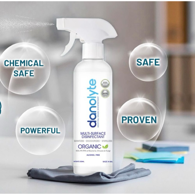 Danolyte All-Purpose Disinfectant + Sanitizer (500mL), 100% Organic ...