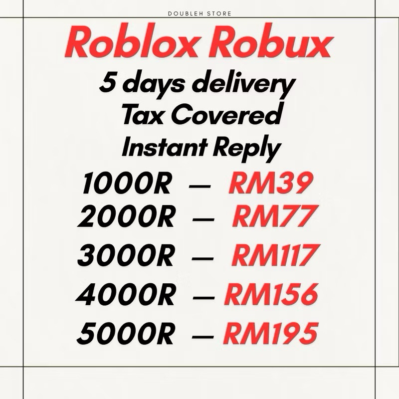 Roblox Robux All Amount - PC Game | Shopee Malaysia