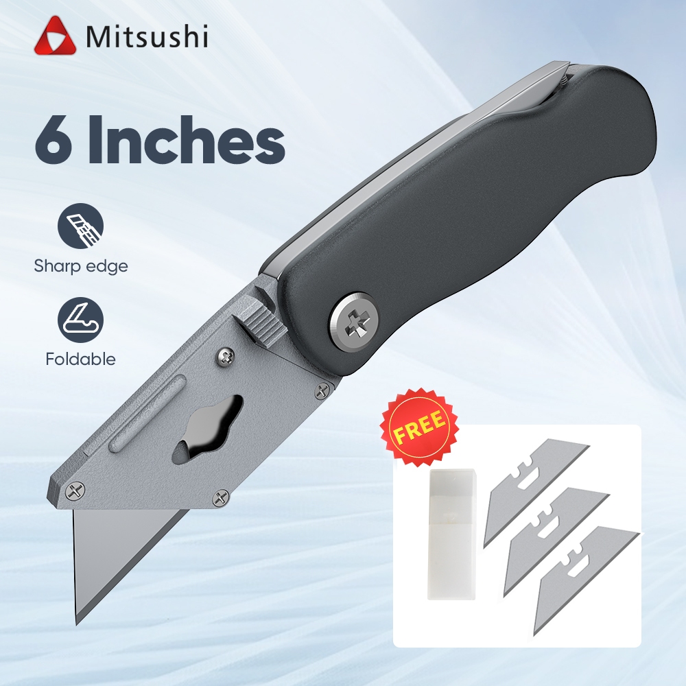 Mitsushi Folding Utility Knife Pisau Lipat Heavy Duty Knife Cutter ...