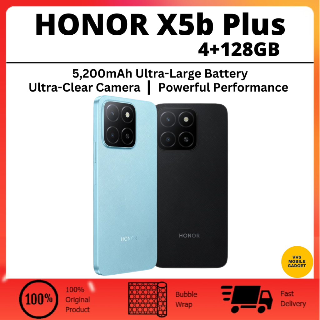 HONOR X5b Plus Smartphone [(4+4GB)+128GB]│5200mAh Battery│50MP Dual ...