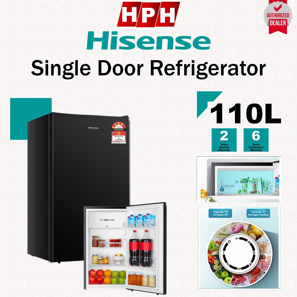 Hisense 60L Mini Bar Fridge RR60D4ABN 110L Single Door Fridge ...