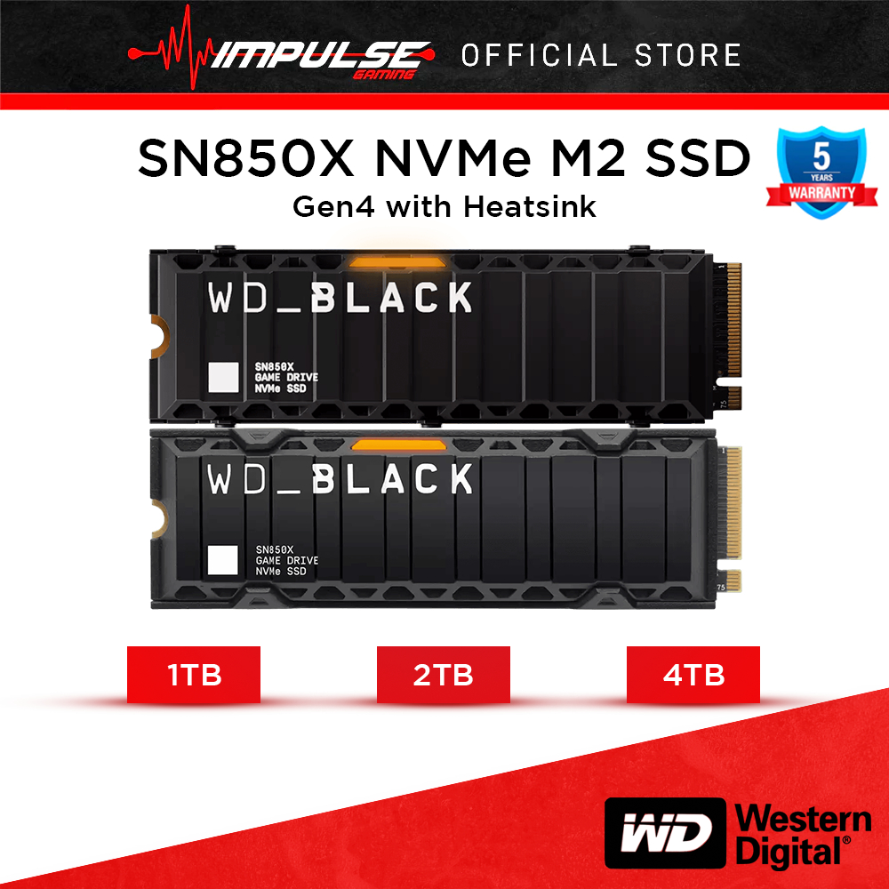 Western Digital Black SN850X NVMe M2 SSD Gen4 with Heatsink Up to 7,300 ...