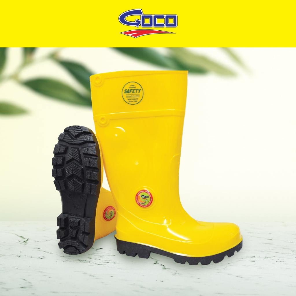GOCO GC M 986 Unisex Safety Series High Cut Yellow PVC Safety Rain ...
