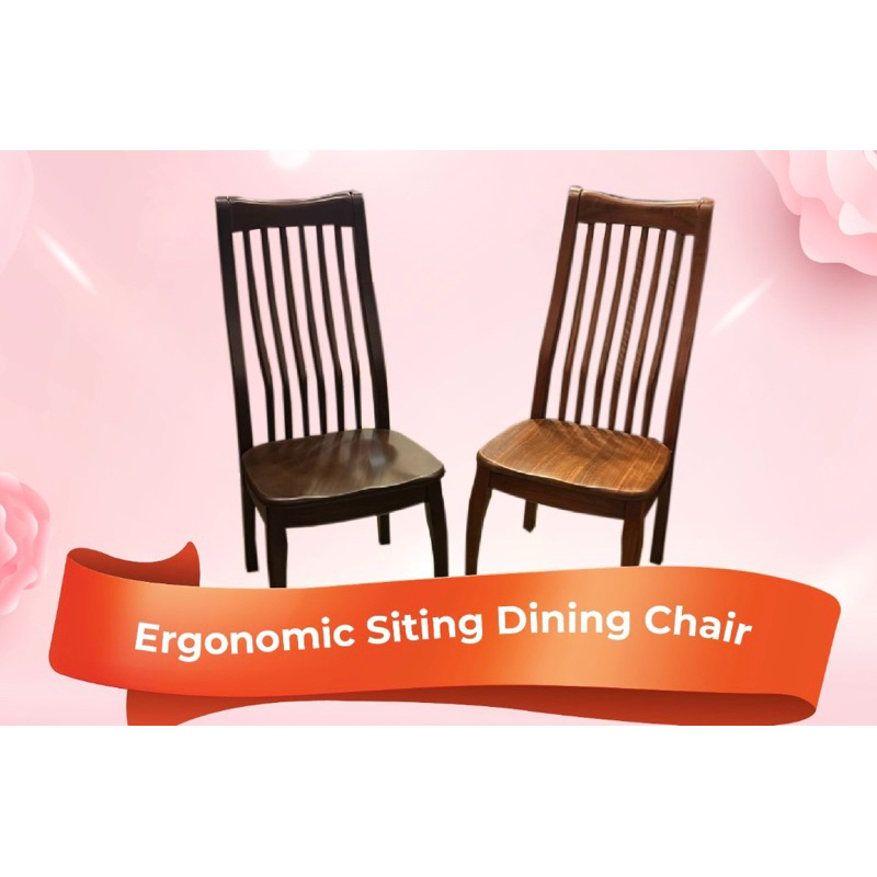 Solid Nyatoh Dining Chair | Shopee Malaysia