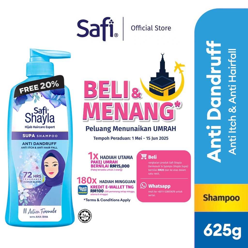 SAFI SHAYLA SUPA Shampoo Anti Dandruff, Anti Itch & Anti Hairfall [625g ...