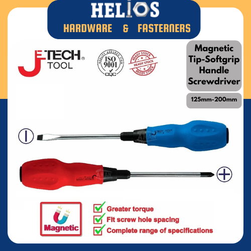 JETECH Magnetic Screwdriver Ergonomic Softgrip Handle Philip Flat ...