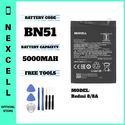 NEXCELL Bateri Serasi untuk Xiaomi Redmi 8 / Redmi 8A BN51 Battery ...