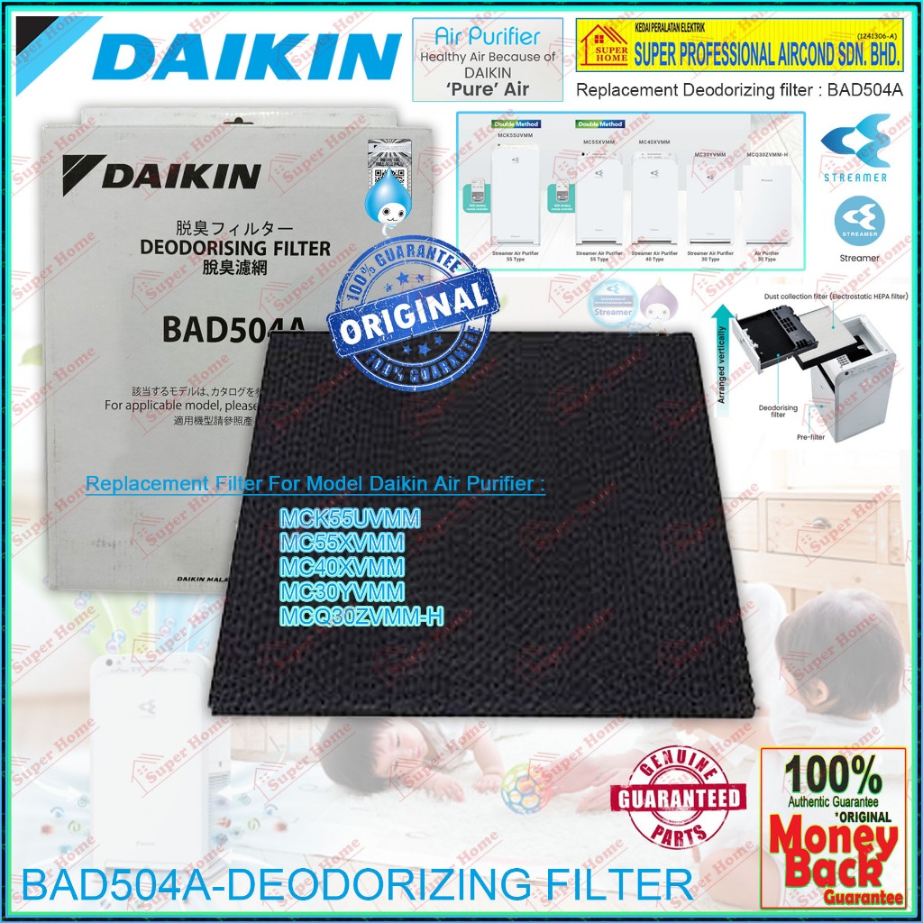 Daikin Deodorizing filter BAD504A Genuine Replacement Filter For Daikin ...