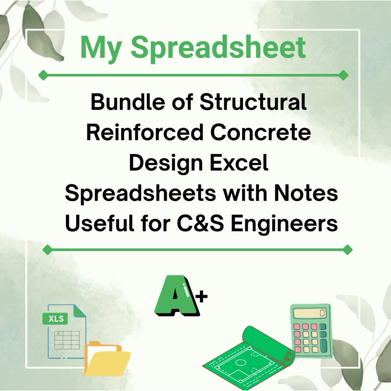 Bundle of Structural Reinforced Concrete Design Excel Spreadsheets with ...