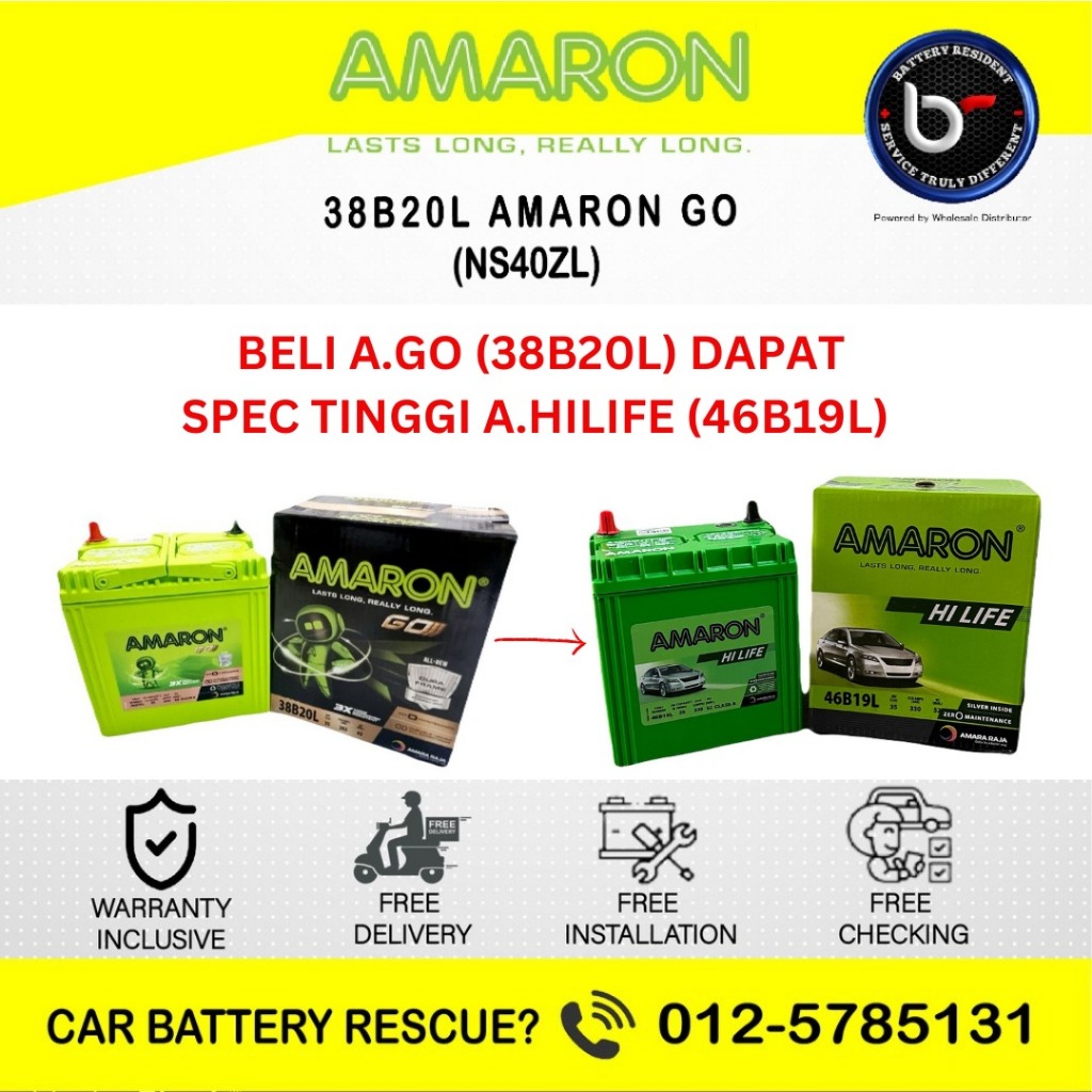 [ Installation Provided ] 38B20L | NS40ZL ] Amaron Go | Car Battery ...