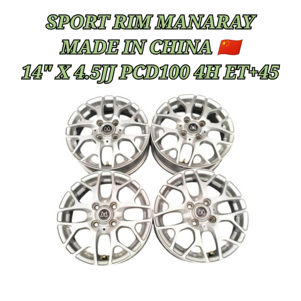 Sport Rim Manaray 14 Inch 4 Hole PCD100 4.5JJ Offset +45 Axia Bezza ...