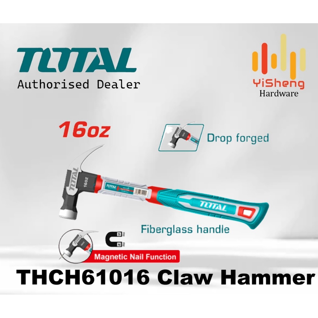 TOTAL Claw Hammer *THTCH0086 8oz (220G) / 16oz (450G) THCH61016 ...