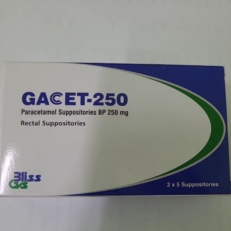 Gacet (paracetamol) 250mg suppository 2x5's/box (12/2025) | Shopee Malaysia