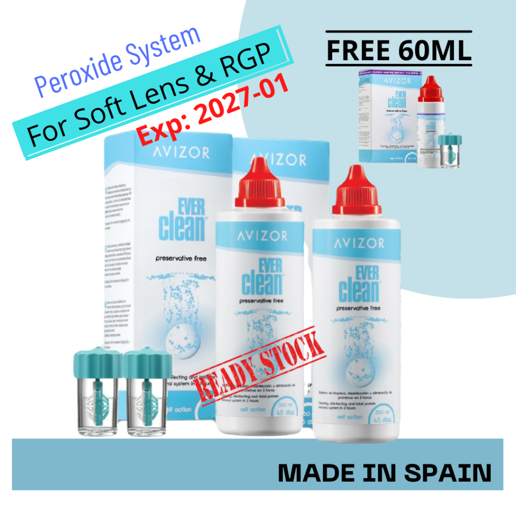 Avizor EverClean Hydrogen Peroxide Solution Twin Pack (225mlx2) free ...