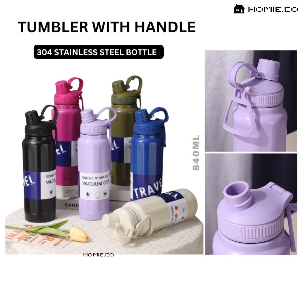 840ML Direct Drink Sport Tumbler 304 Stainless Steel Water Bottle Thermos Vacuum Flask Botol Air ...
