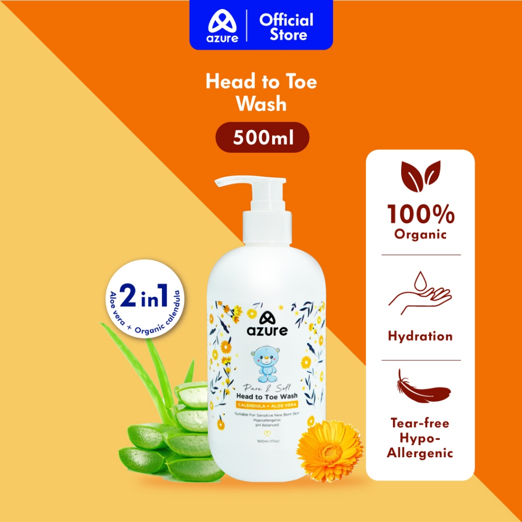 AZURE 100% Natural Baby Bath With Organic Calendula For Baby Hair ...