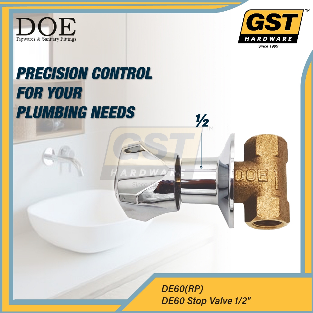 DOE Spring Stopcock Valve 1/2" DE60 (RP) 3/4" DE60A (RP) Stop Valve ...