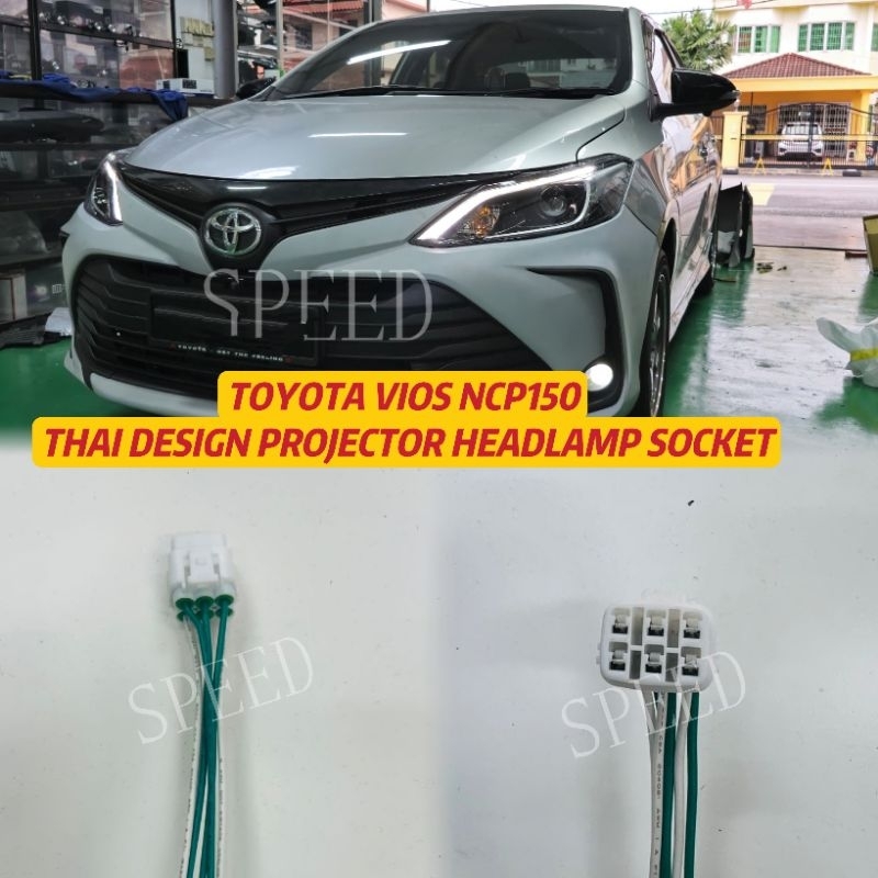 THAI DESIGN PROJECTOR HEADLAMP SOCKET TOYOTA VIOS NCP150 2014-2017 ...