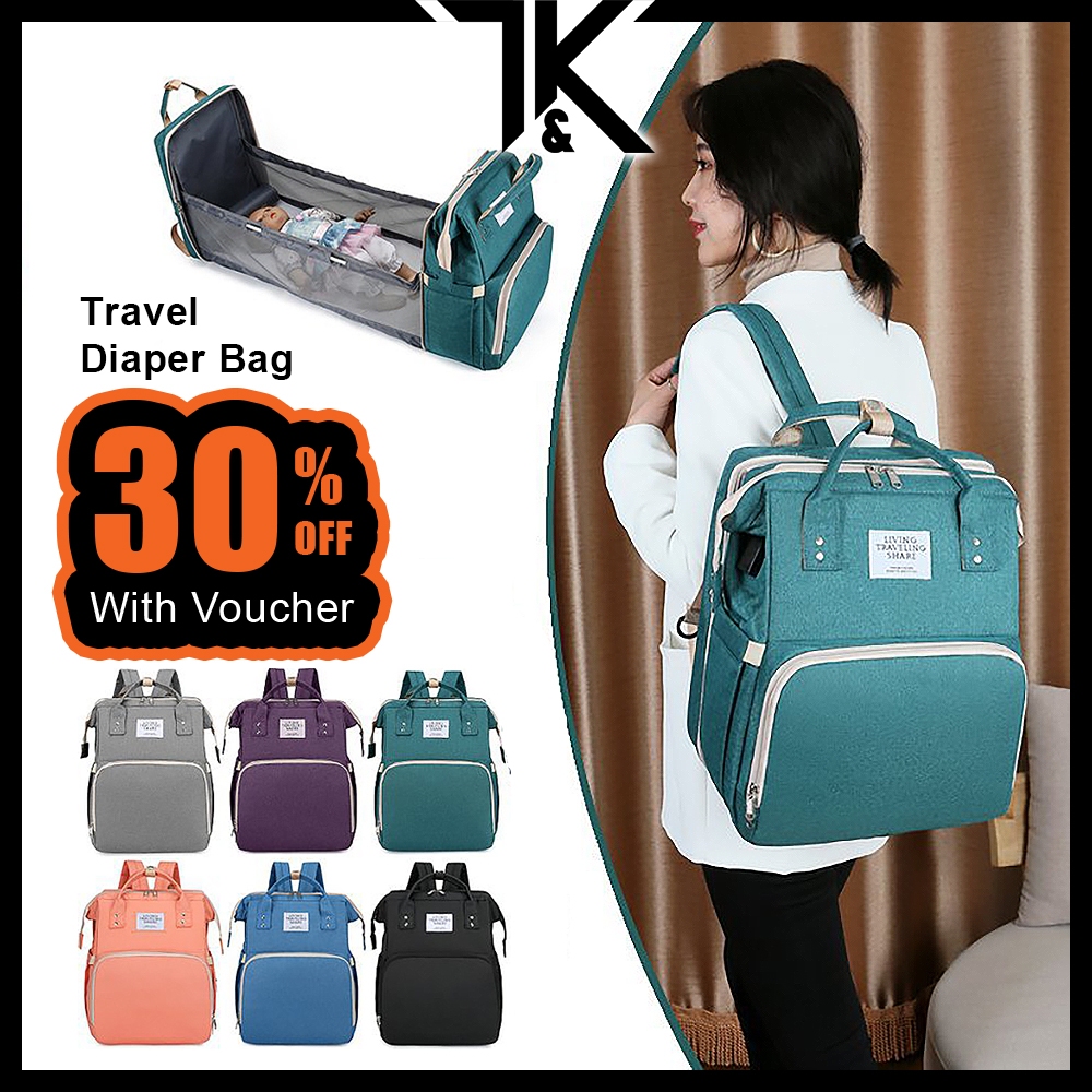 [LOCAL] Travel Diaper Bag | Portable Baby Bed Crib | Mommy Backpack ...