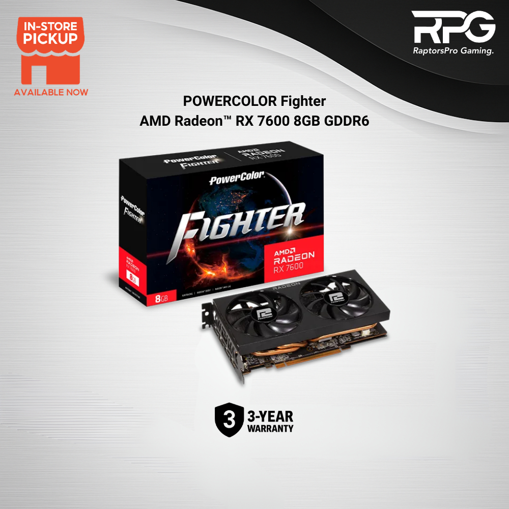 (READY STOCK) AMD RADEON POWERCOLOR FIGHTER RX 7600 8GB GDDR6 | Shopee ...