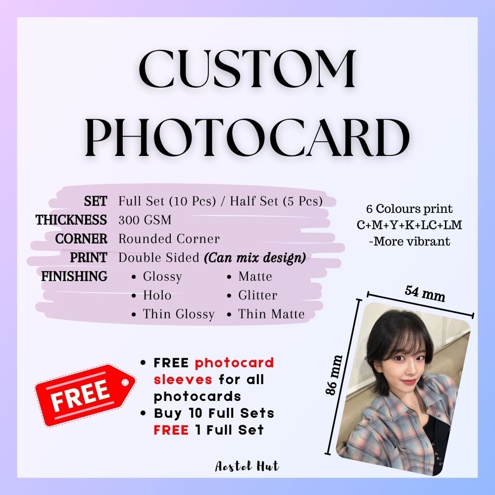 Aestel Hut | Custom Photocard Printing (5 Pcs/10 Pcs) 300 GSM, Glossy ...