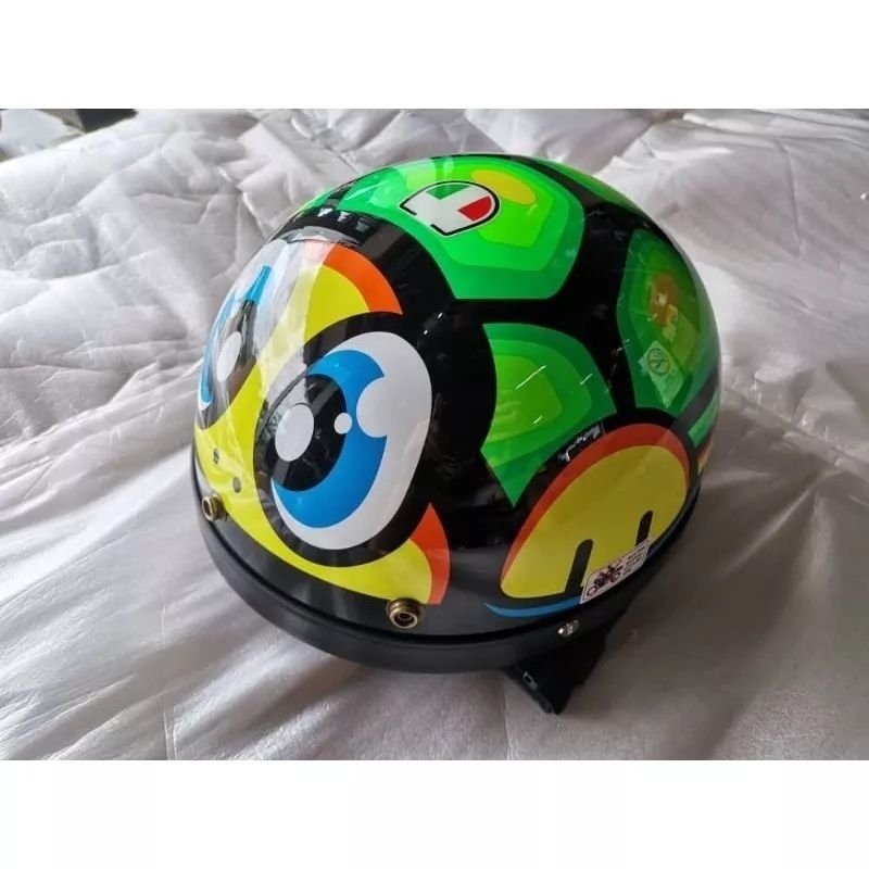 HELMET MHR STENG SEPARUH DESIGN CORAK 1/2 RED BULL SHARK TURTLE ...