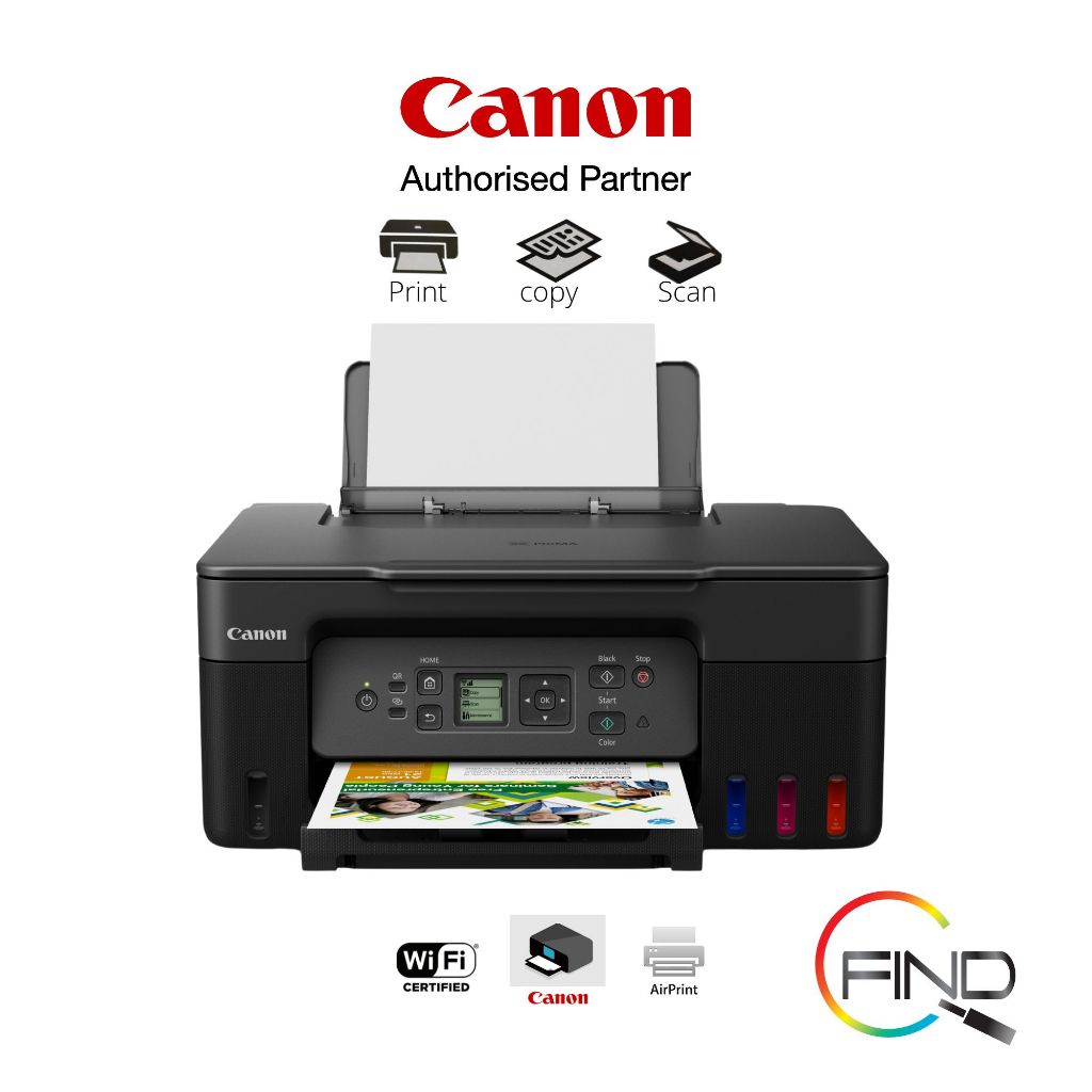 Canon PIXMA G3770 AIO A4 Printer (Black) Print/Scan/Copy Wireless ...