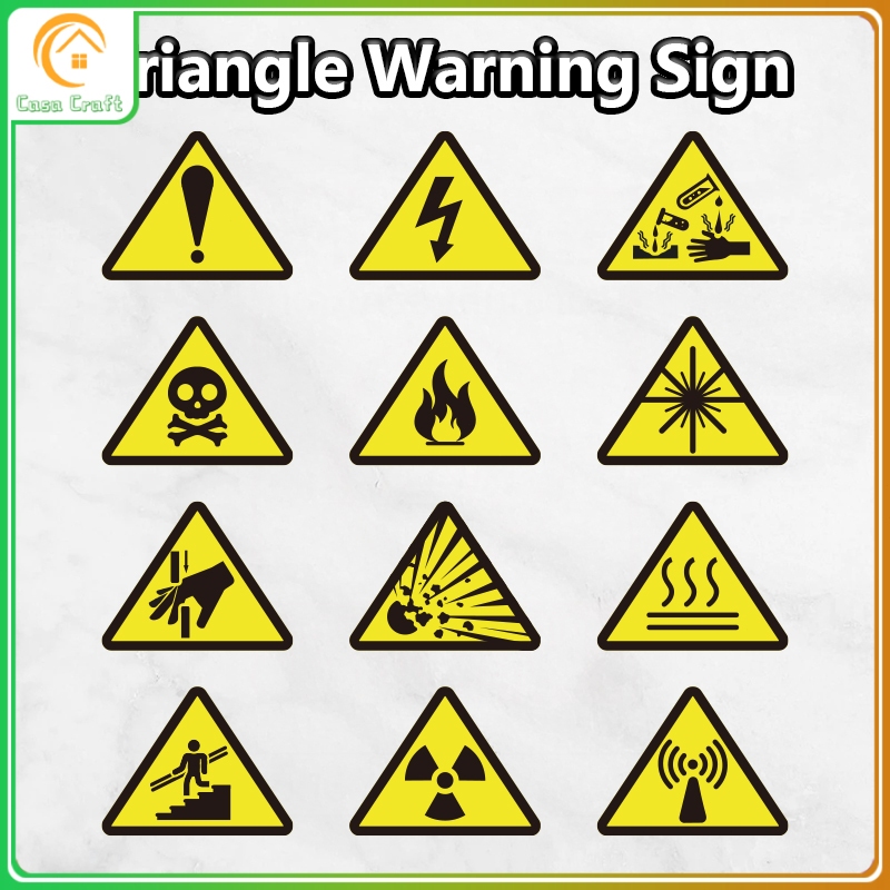 Tanda Amaran Segi Tiga Triangle Warning Sign PVC Sticker Warning ...