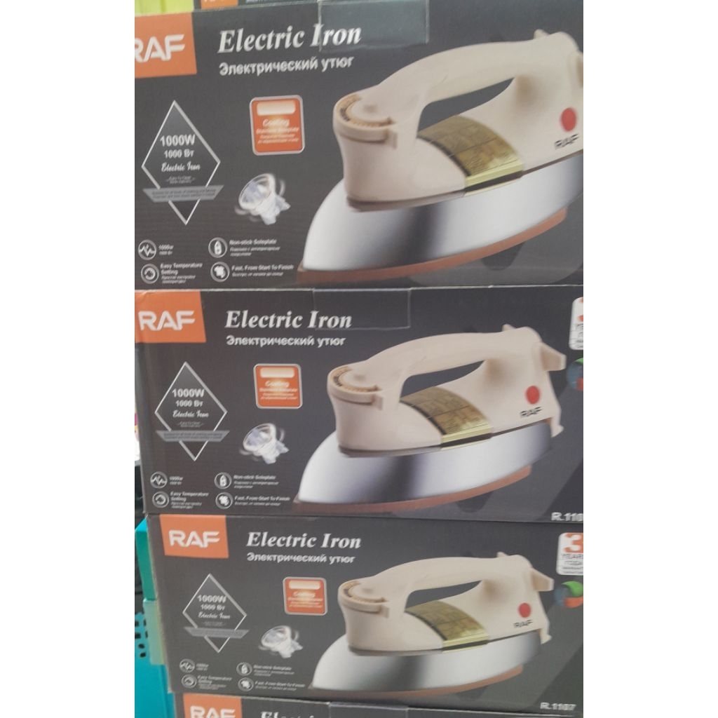 RAF STAINLESS STEEL HEAVY DRY IRON, SETERIKA ELECTRIC HEAVY 2kg ...