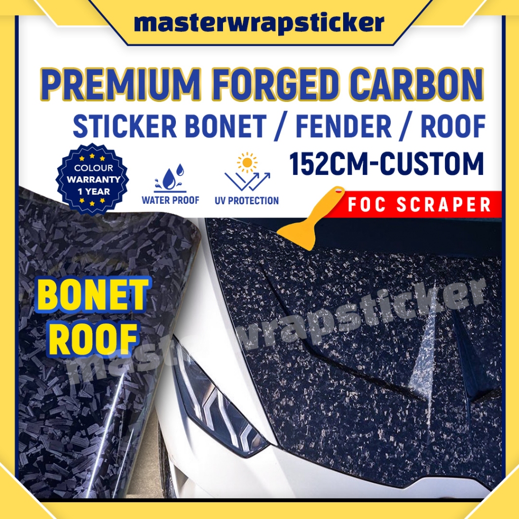 HD FORGED CARBON FIBER BLACK STICKER CAR WRAPPING(152CM-180CM)sticker ...