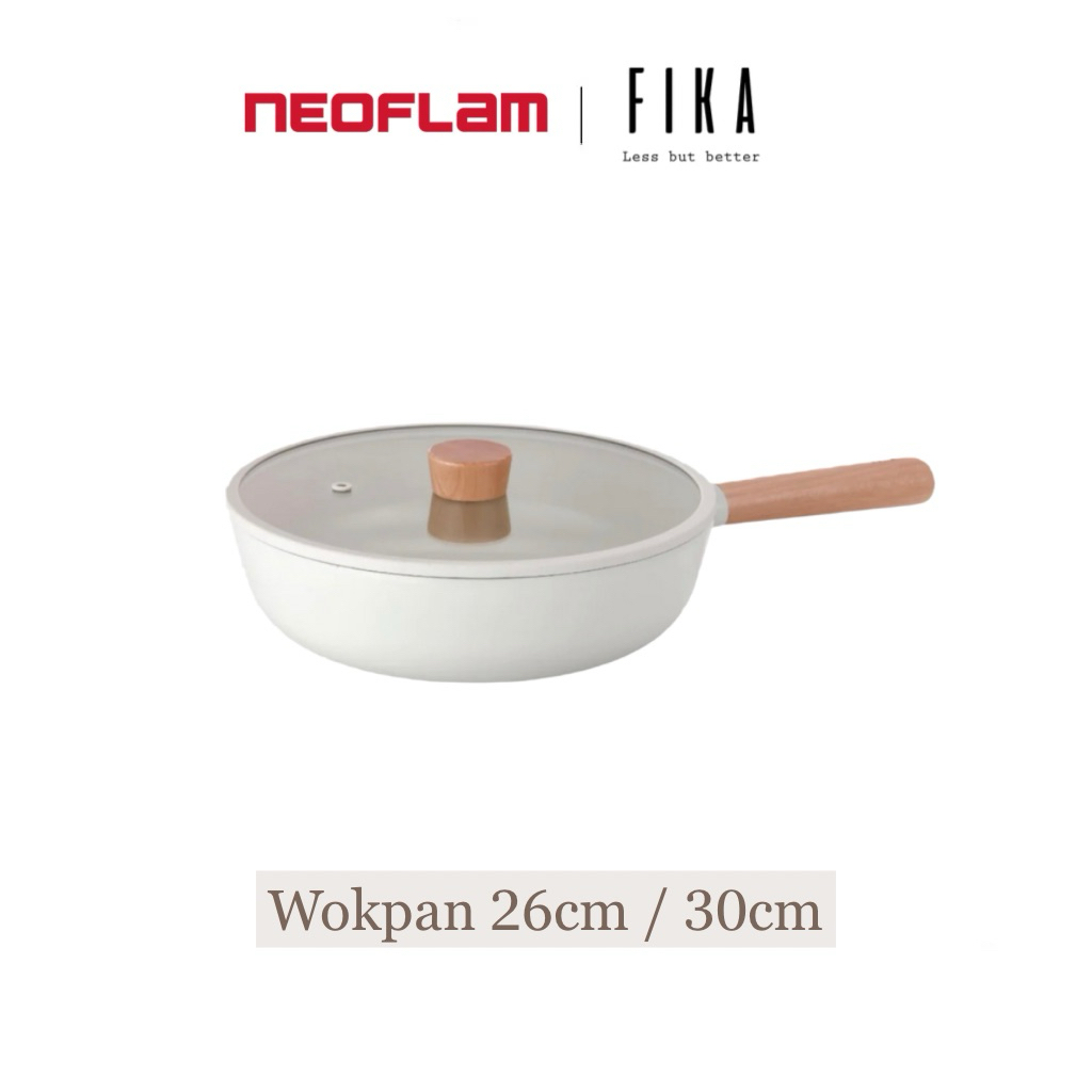 Neoflam FIKA Wokpan with Glass Lid 26cm / 30cm | Shopee Malaysia