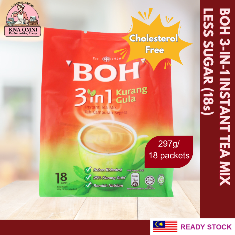 BOH 3 in 1 Instant Tea Mix Less Sugar (16.5g x 18s) | Shopee Malaysia