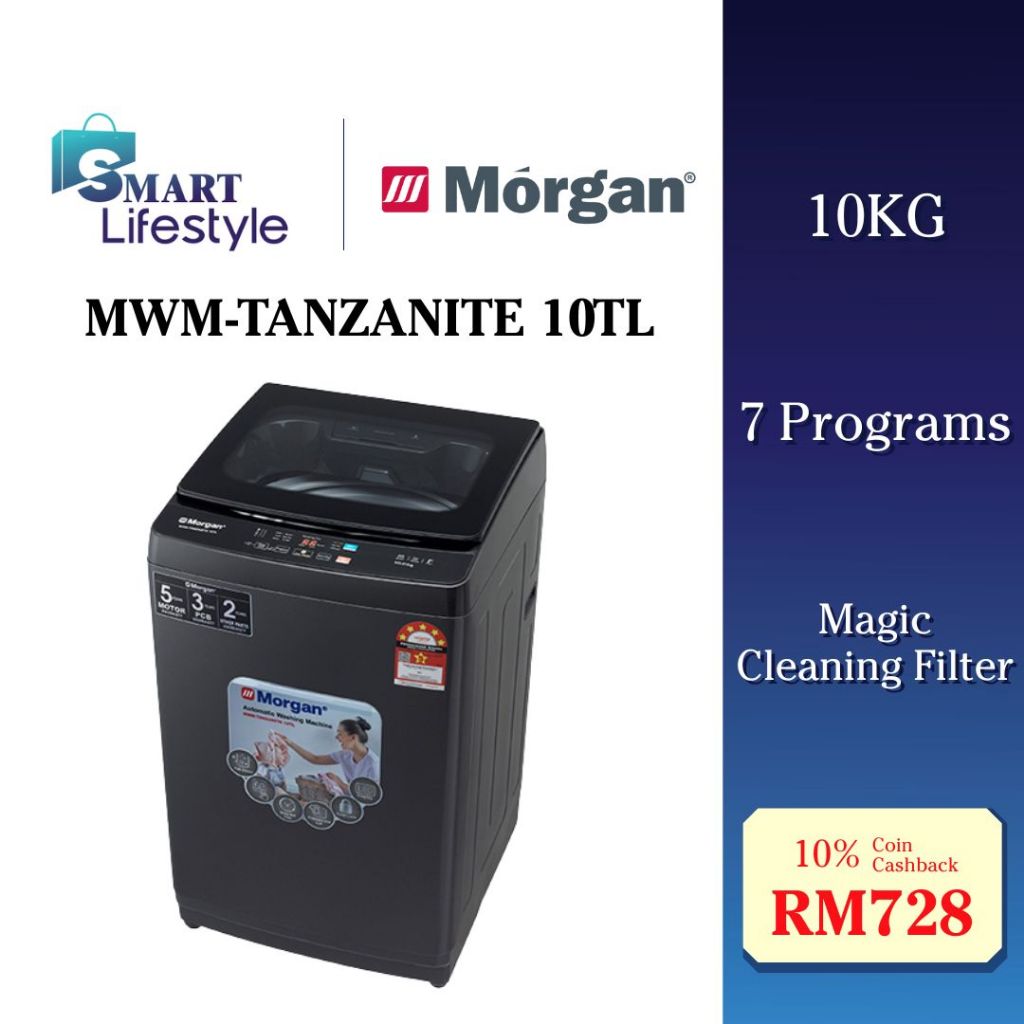 Morgan 10KG Fully Auto Washing Machine MWM-TANZANITE 10TL | Shopee Malaysia
