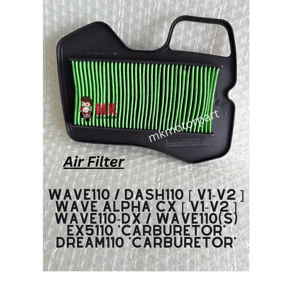AIR FILTER Honda Wave110 / Dash110 v1 v2/ Wave Alpha CX v1 v2 / DX ...