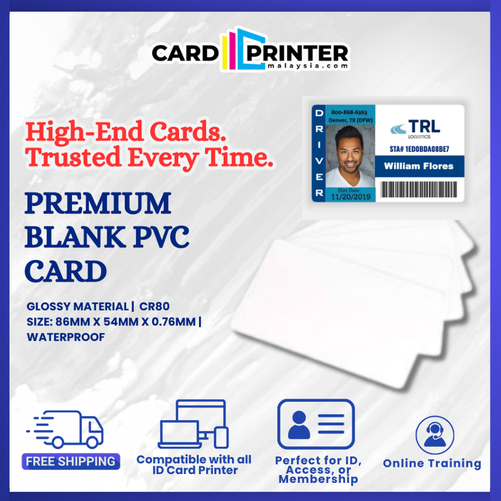 [1pcs] PVC Blank Card CR80 ID Printer ID Card Student Staff Membership ...