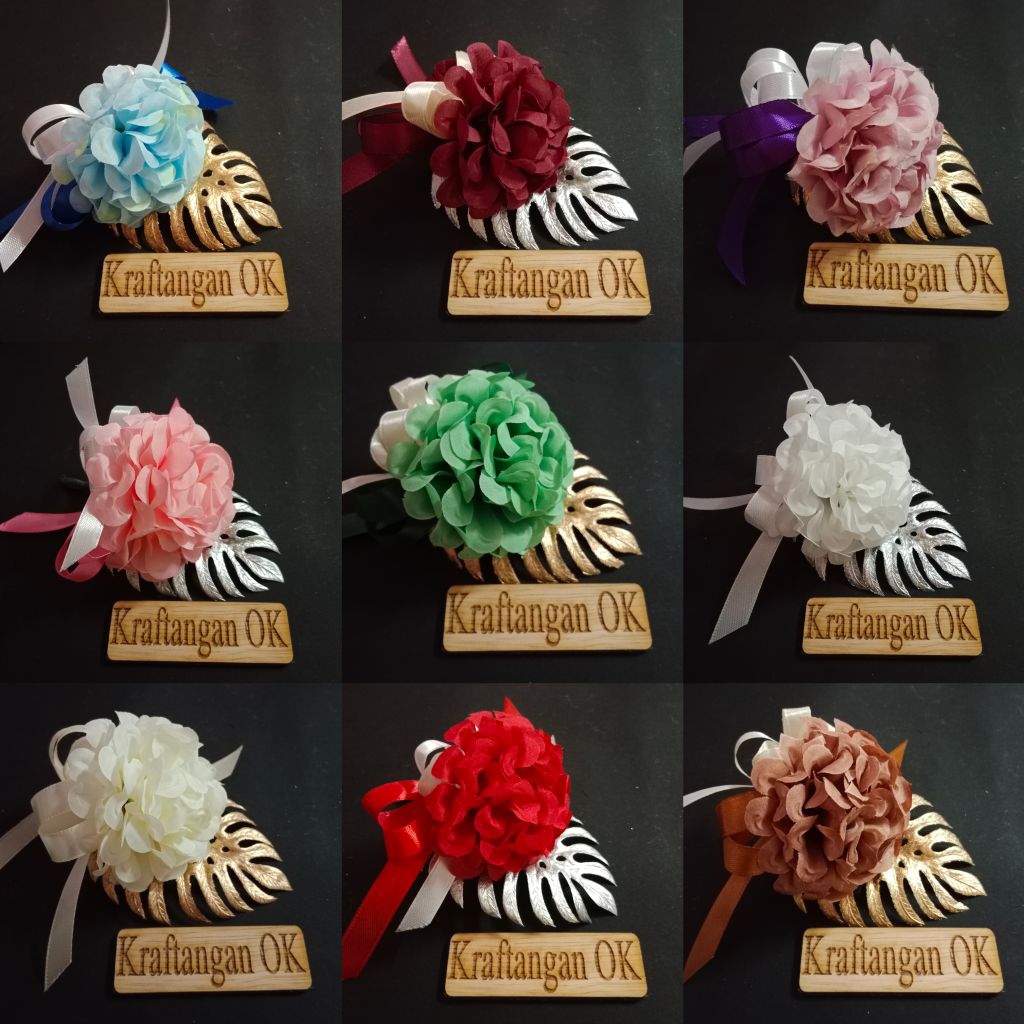 Bunga Rozek Kekwa/ Bunga Kendarat/ Bunga Dada/ Flower Corsage with ...