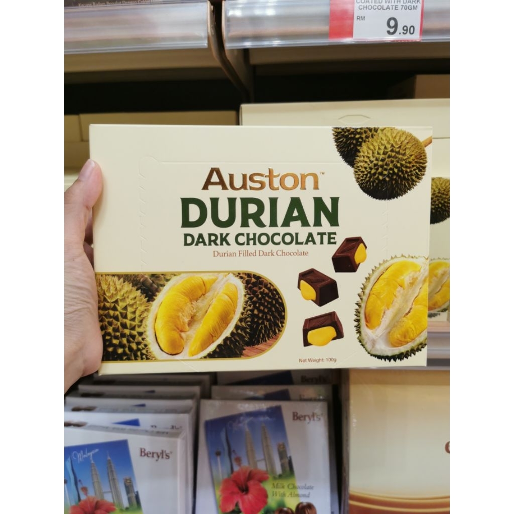 Auston Durian Filling Dark Chocolate 榴莲夹层黑巧克力 100g | Shopee Malaysia