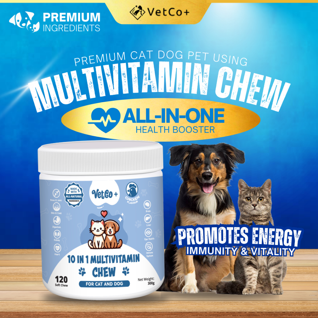VetCo 10 in 1 Multivitamin For Cat and Dog 120 Soft Chews MSM ...
