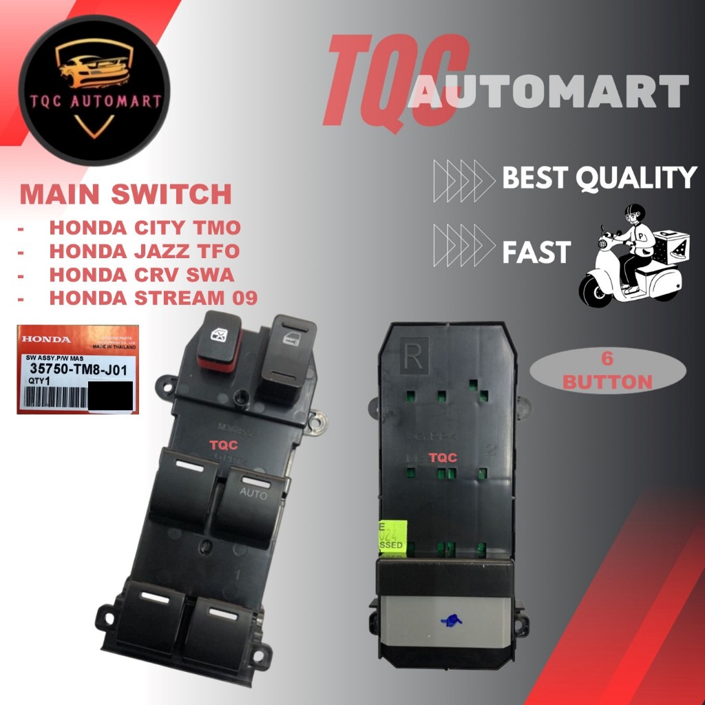 ORIGINAL Honda City TMO/Jazz/CRV SWA/Stream 09' Main Switch Power ...