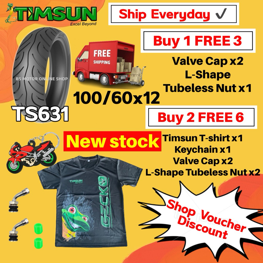 🇲🇾 Free Gifts + RM30 OFF 🔥 Timsun Tayar Motor TS631 Tahun 2024 APR ...