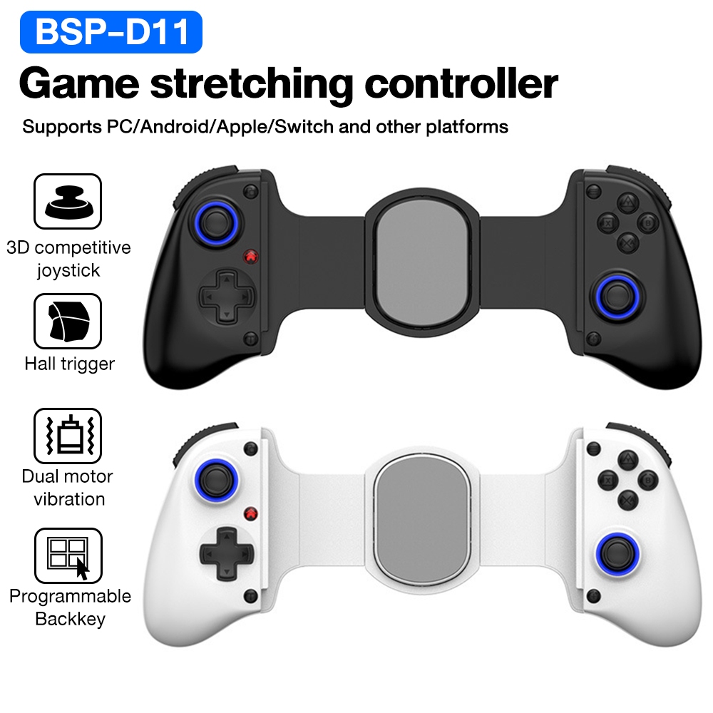 D11 Wireless Mobile Game Controller For iPhne Android Stretching Joystick HALL Effect Type C ...