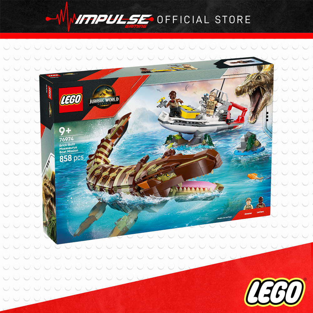 LEGO 76974 Jurassic World Brick-Built Mosasaurus Boat Mission | Shopee ...