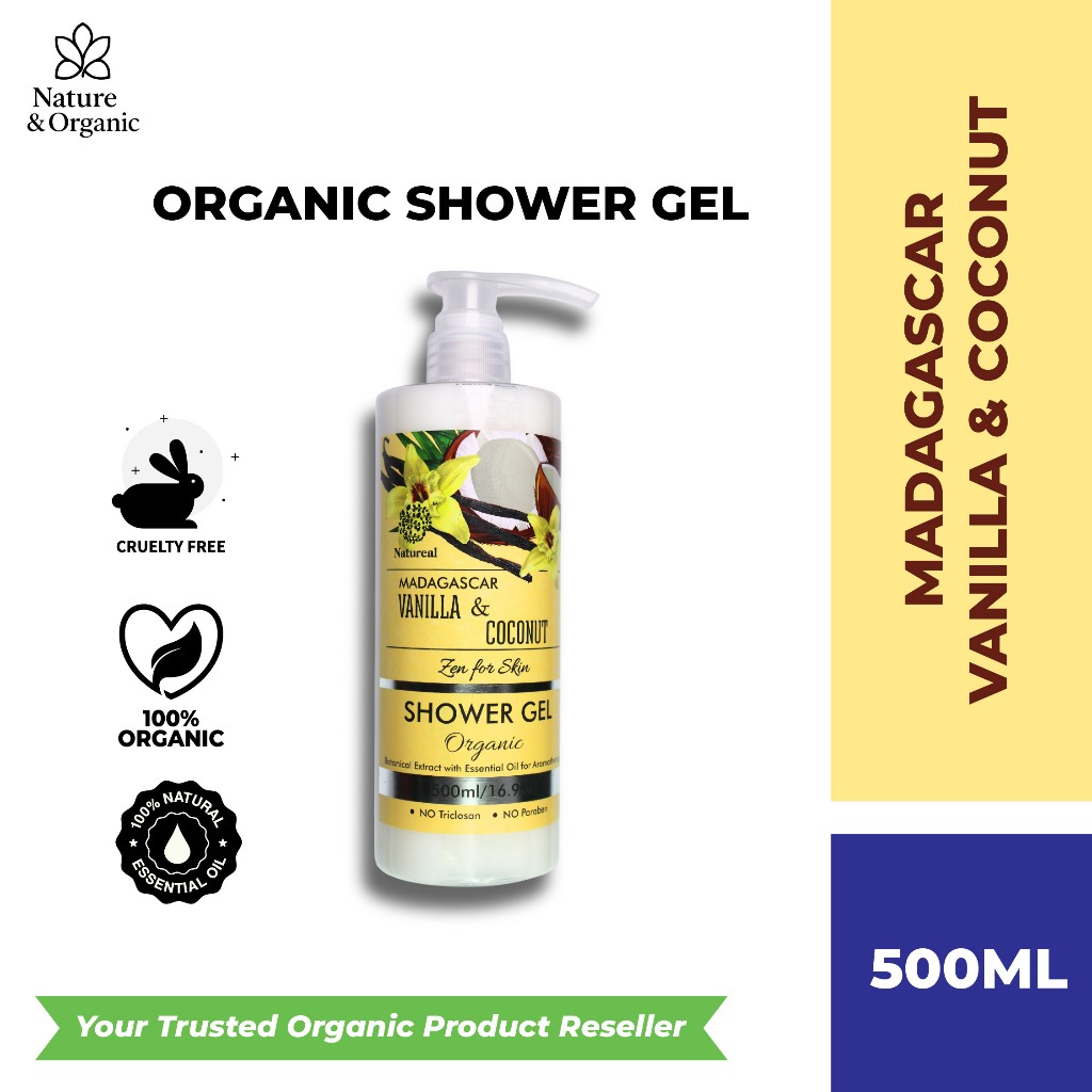 Madagascar Vanilla & Coconut Shower Gel 500ML with Essential Oil fr ...