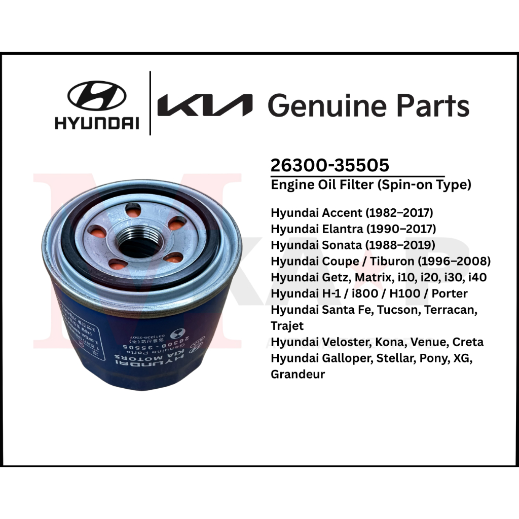[ORIGINAL] OIL FILTER For HYUNDAI ACCENT ELANTRA SONATA TUCSON SANTA FE ...