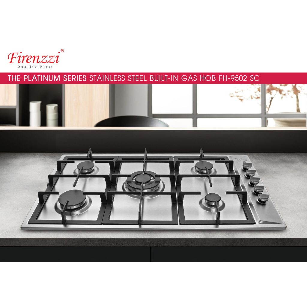 Firenzzi FH-9501 FC Italian Designer 5 Burners Stainless Steel Built-in ...