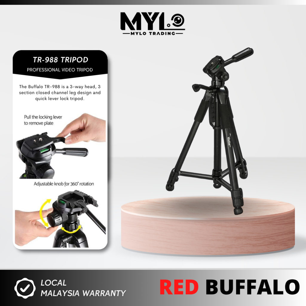 Red Buffalo TR-780 | TR-988 Tripod | Shopee Malaysia